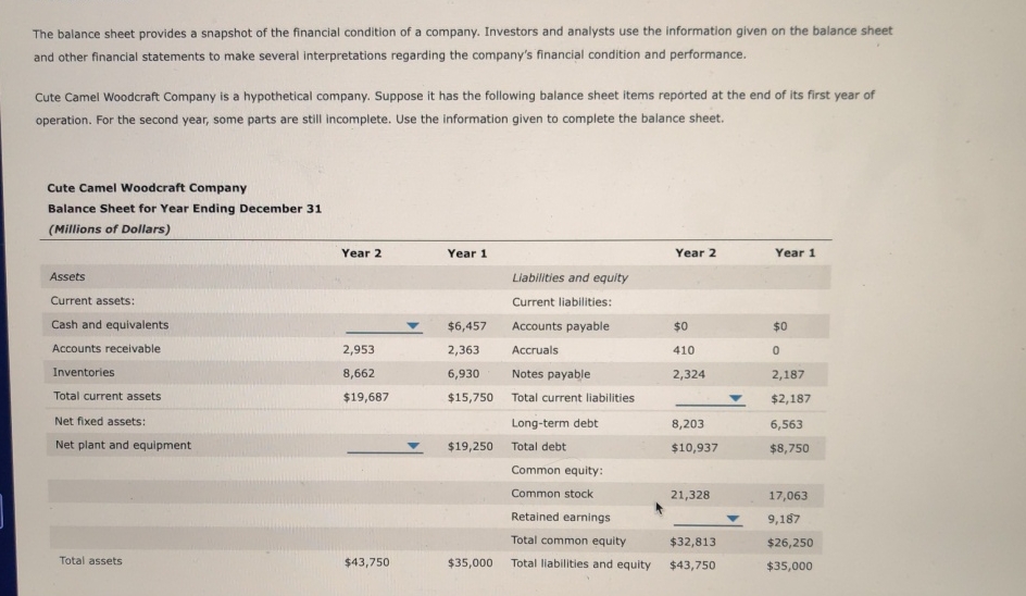Solved The balance sheet provides a snapshot of the | Chegg.com