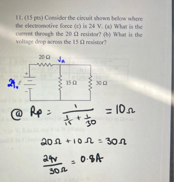 Solved 11. (15 pts) Consider the circuit shown below where | Chegg.com