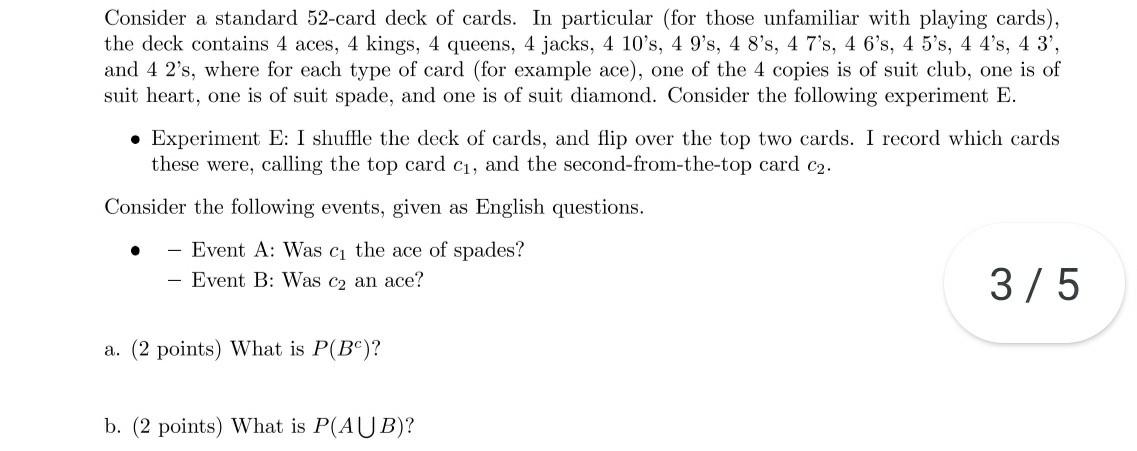 Solved Consider a standard 52 -card deck of cards. In | Chegg.com