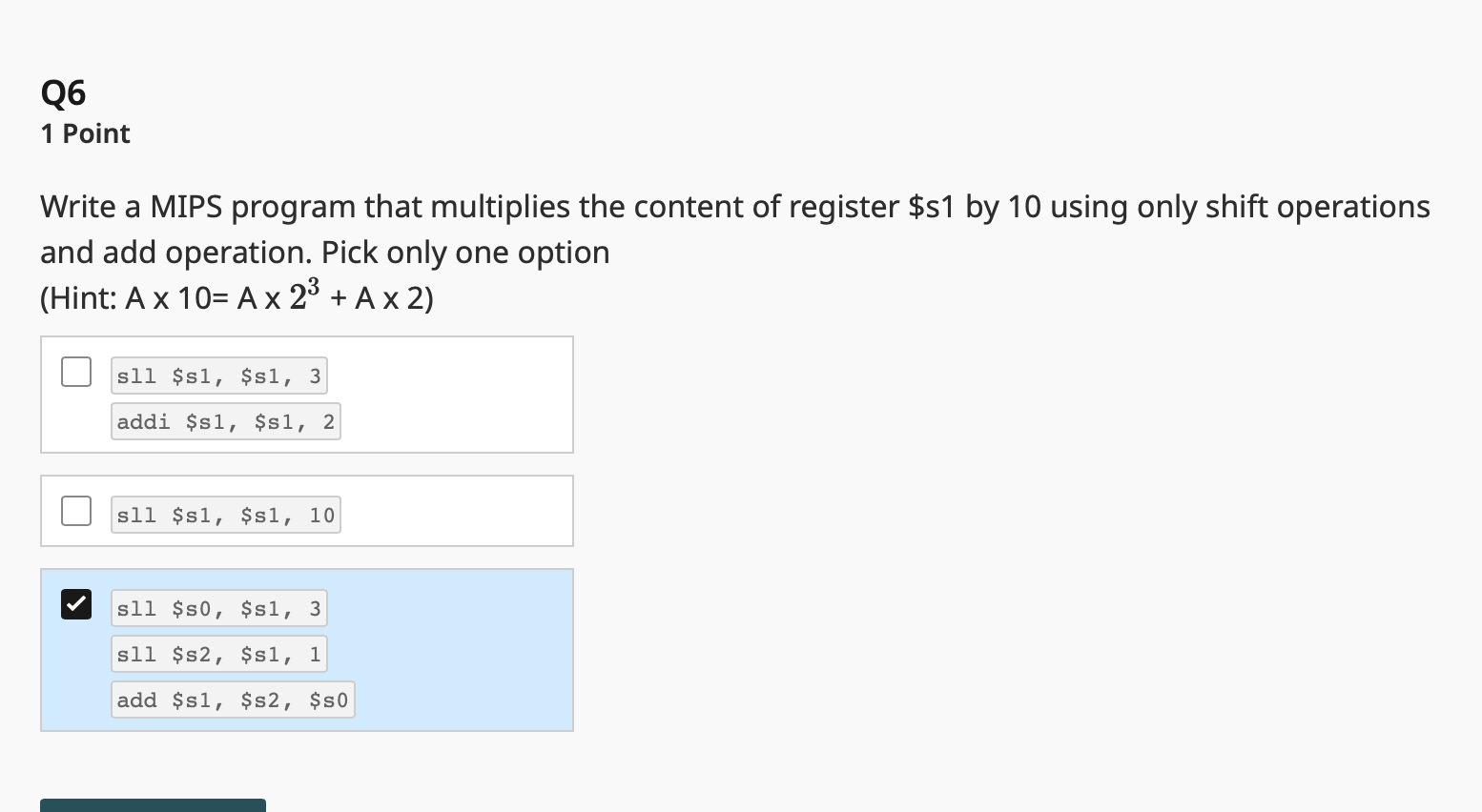 Solved Q61 ﻿PointWrite a MIPS program that multiplies the | Chegg.com