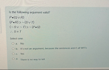 Solved Is the following argument | Chegg.com