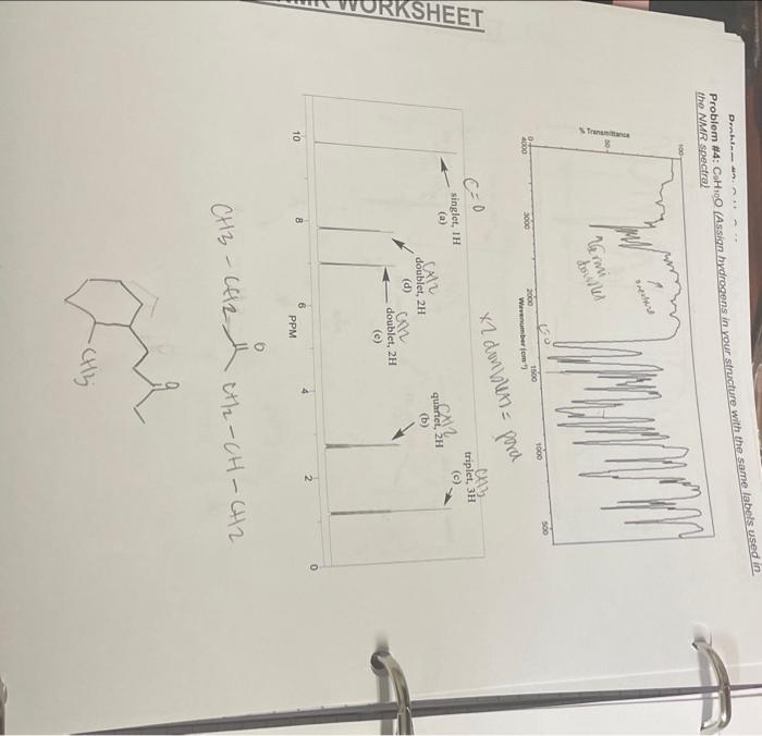 Solved Problem #4: C9H10O (Assign hydrogens in your | Chegg.com