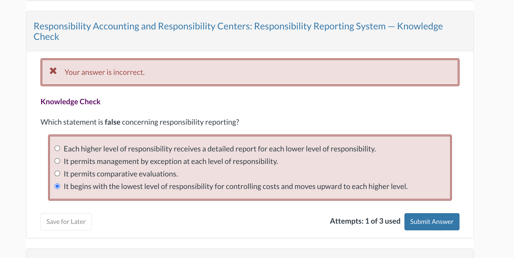 Solved Responsibility Accounting and Responsibility Centers: | Chegg.com
