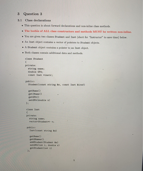Solved 0 Declaration Of Class Myvec For Use In Graded