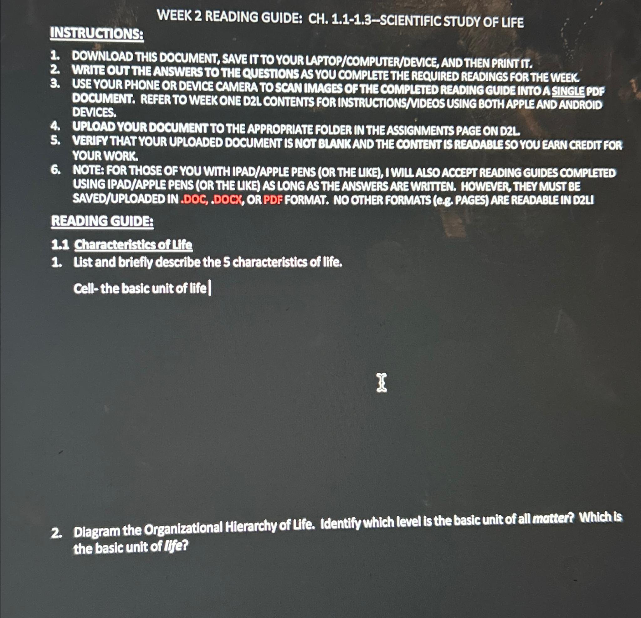 Solved WEEK 2 ﻿READING GUIDE: CH. 1.1-1.3-SCIENTIFIC STUDY | Chegg.com