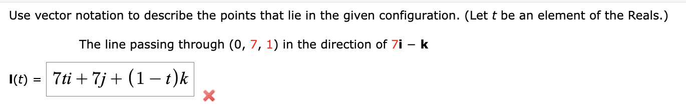 Solved Use vector notation to describe the points that lie | Chegg.com