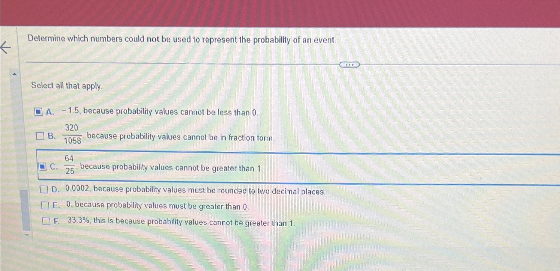 Solved Determine which numbers could not be used to | Chegg.com