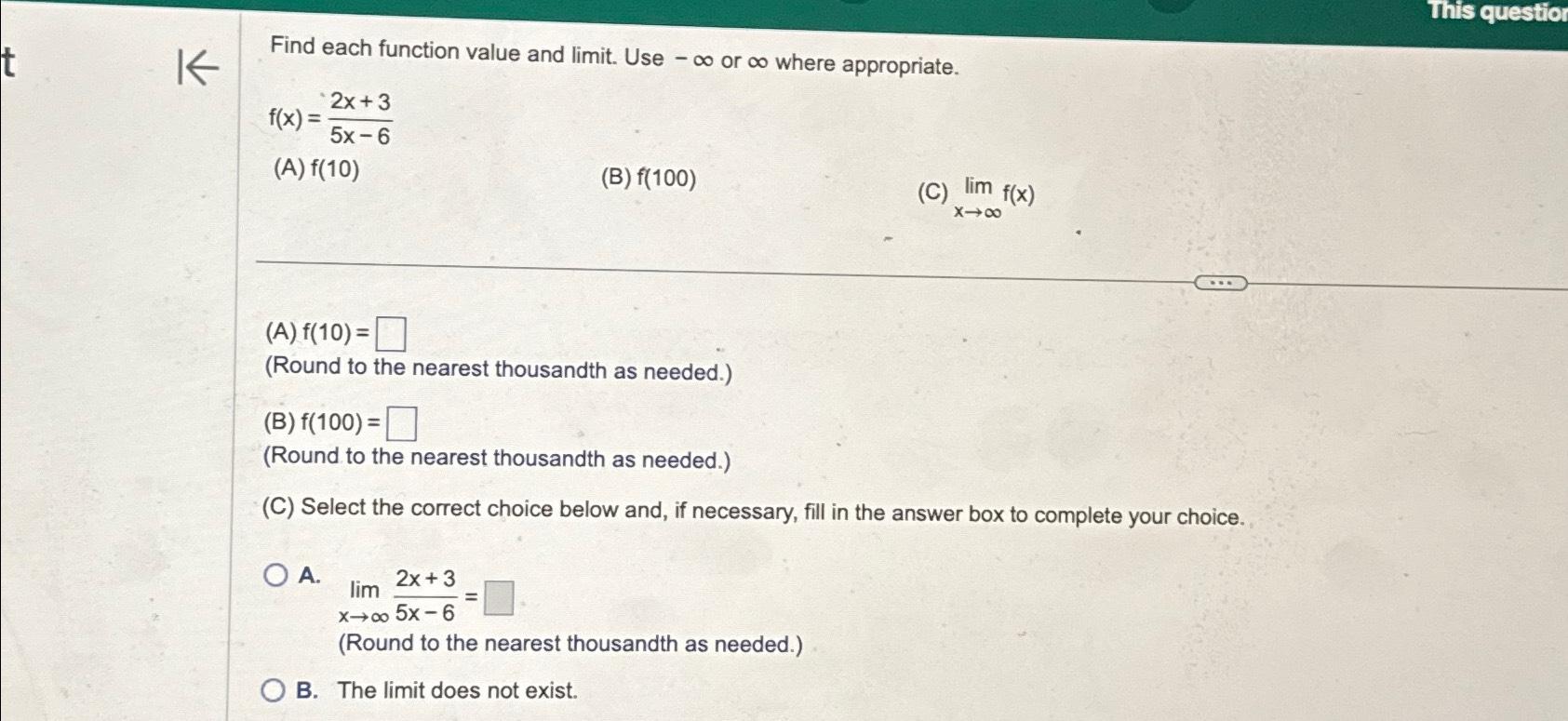 Solved This question1larr, Find each function value and | Chegg.com