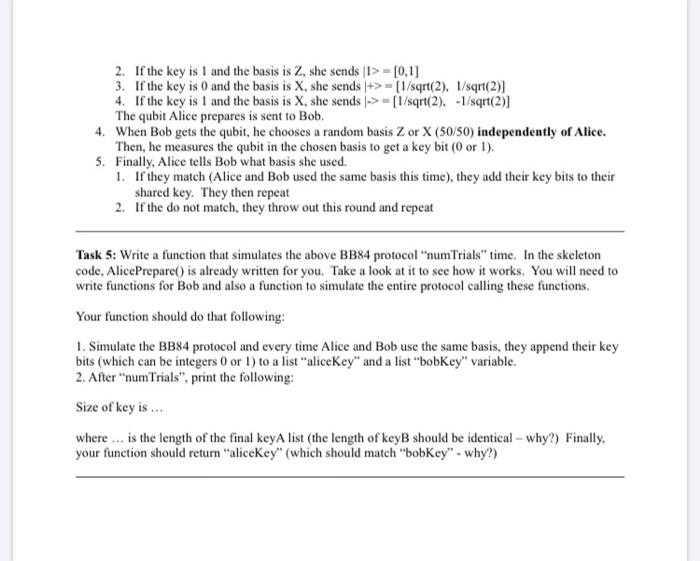 Quantum Key Distribution One very useful application | Chegg.com