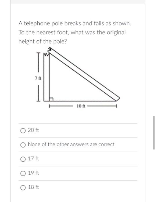Solved A telephone pole breaks and falls as shown. To the | Chegg.com