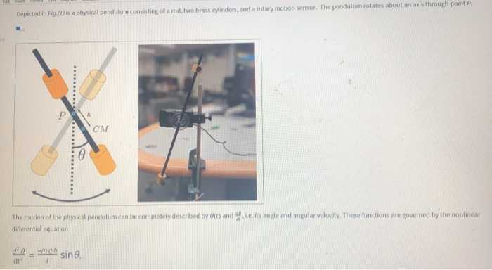 Solved Depicted in Fig./1) is a physical pendulum consisting | Chegg.com