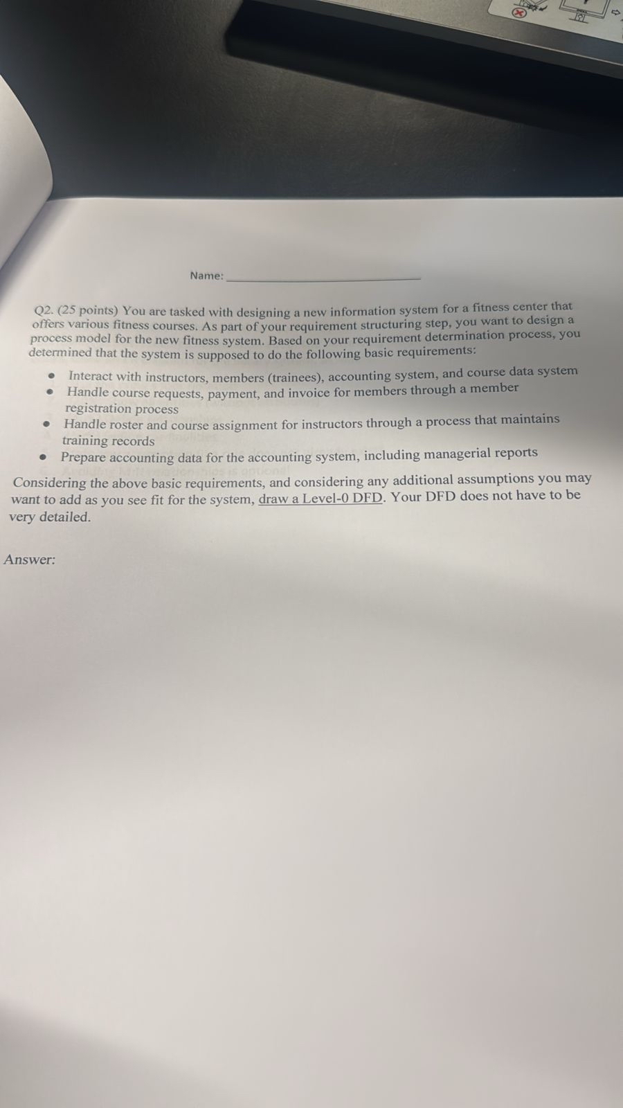 Name: q,Q2. (25 ﻿points) ﻿You are tasked with | Chegg.com