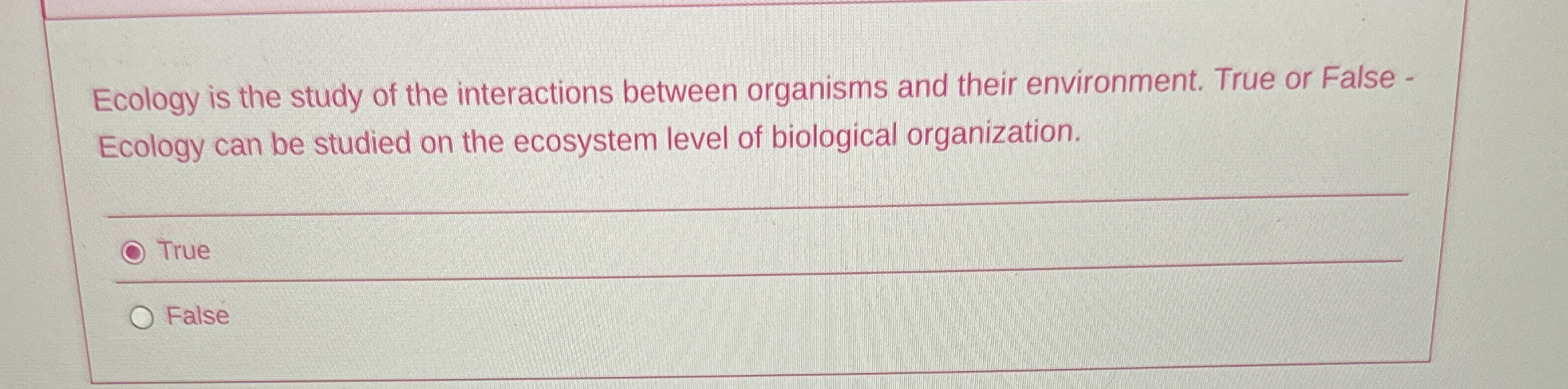 Solved Ecology is the study of the interactions between | Chegg.com