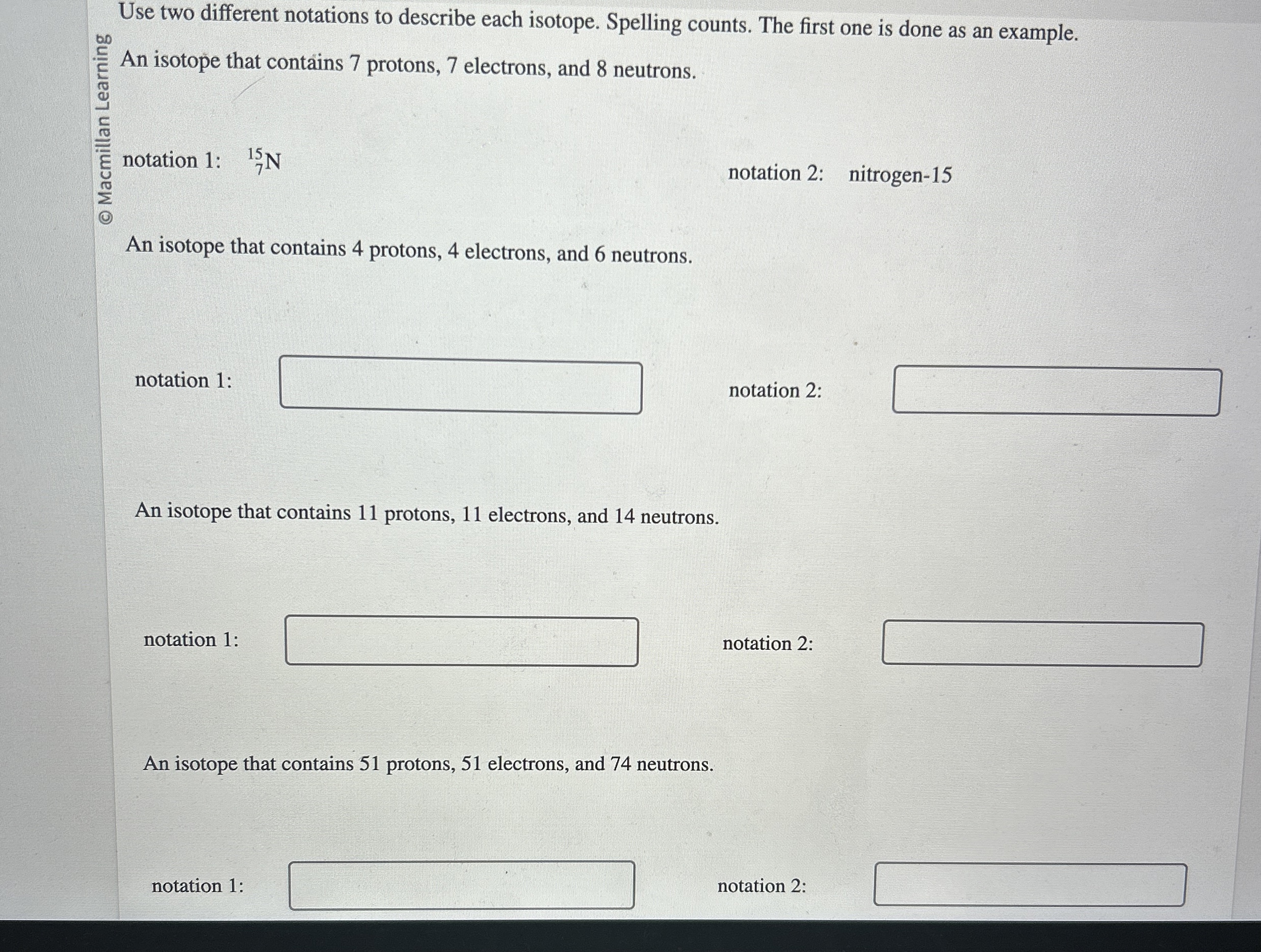 Solved Use two different notations to describe each isotope. | Chegg.com