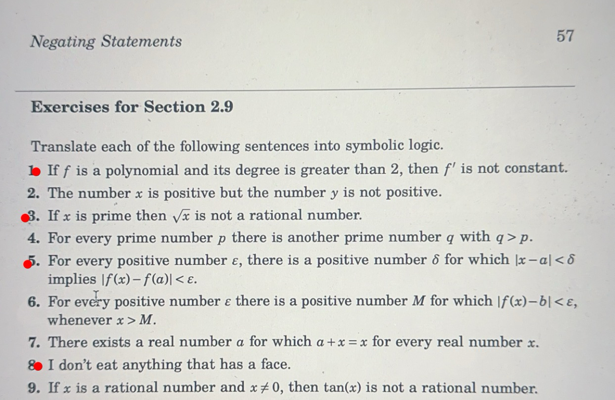 Solved Negating Statements57Exercises for Section | Chegg.com
