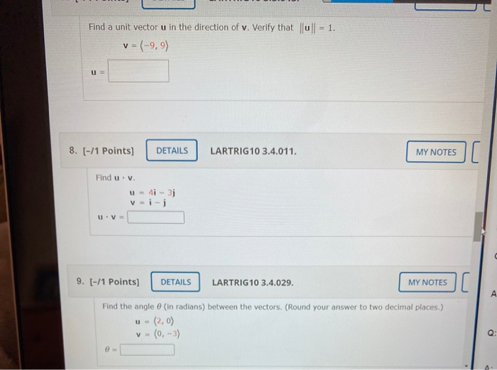 Solved Find a unit vector u in the direction of v. Verify | Chegg.com