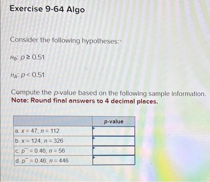 Solved Exercise 9-64 Algo Consider the following | Chegg.com