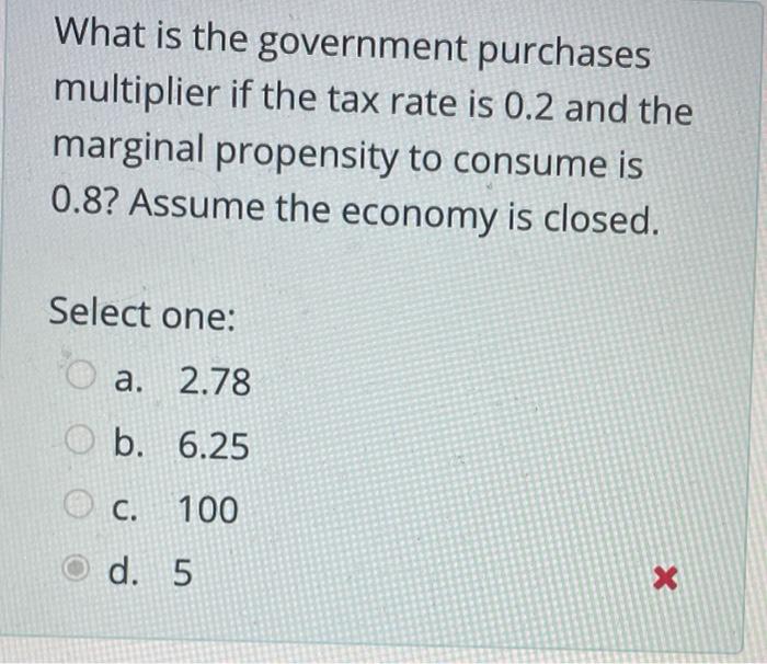 Solved What is the government purchases multiplier if the | Chegg.com