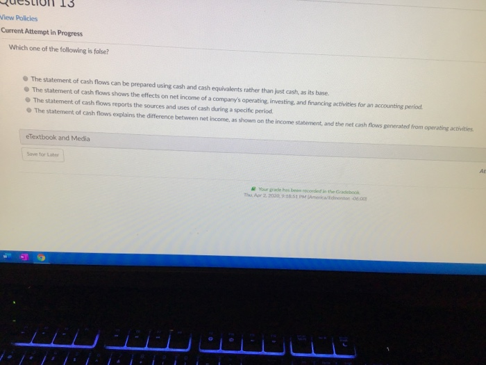 Solved KUCSLIDIT 13 lew Policies Current Attempt in Progress | Chegg.com