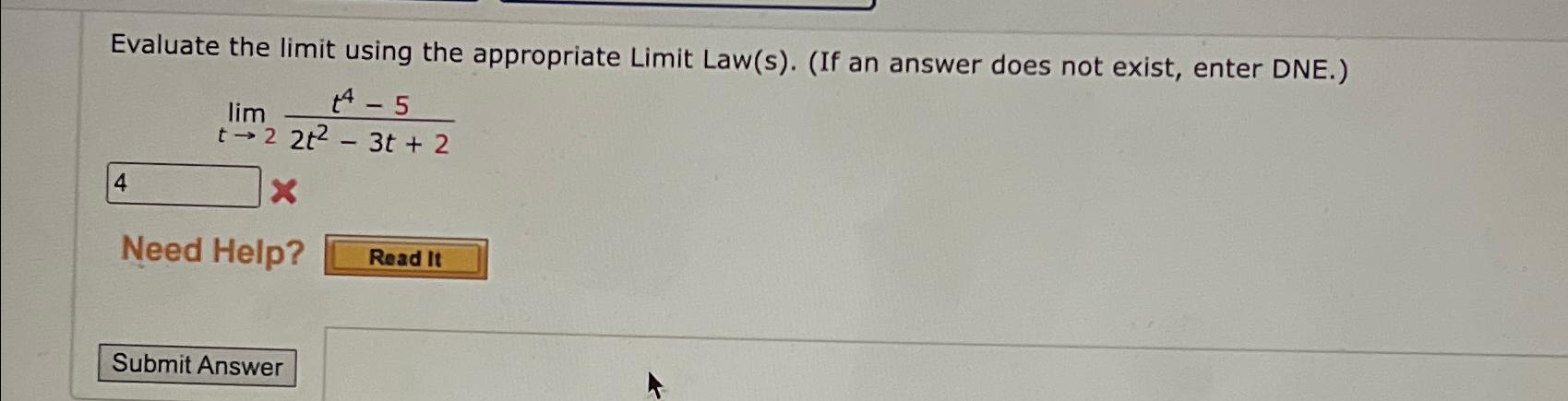 Solved Evaluate the limit using the appropriate Limit | Chegg.com