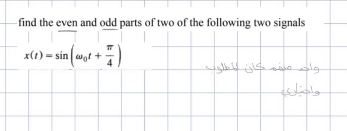 Solved find the even and odd parts of two of the following | Chegg.com