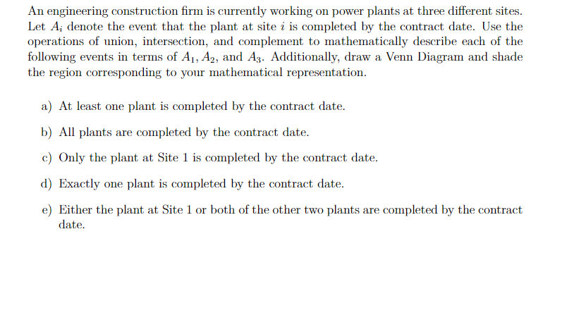 Solved An engineering construction firm is currently working | Chegg.com