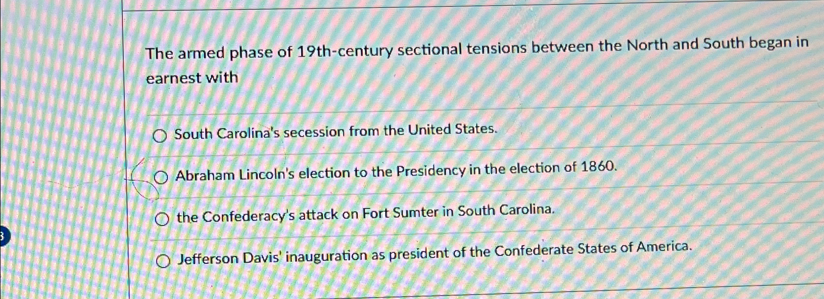 Solved The armed phase of 19th-century sectional tensions | Chegg.com