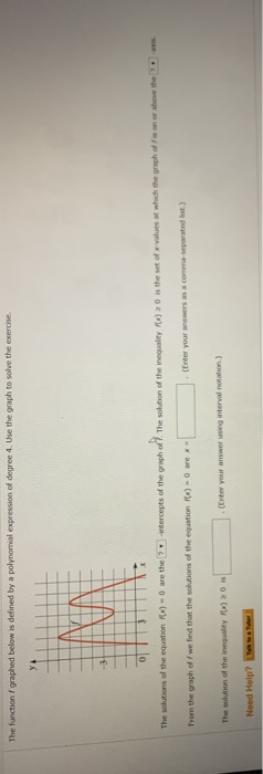 Solved The function graphed below is defined by a polynomial | Chegg.com