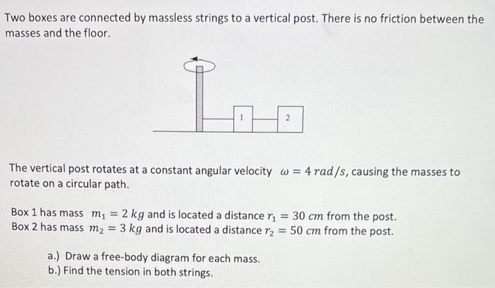 Solved Two boxes are connected by massless strings to a | Chegg.com