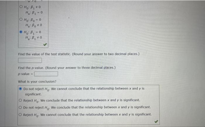 Solved b) Test for a significant relationship by using the t | Chegg.com