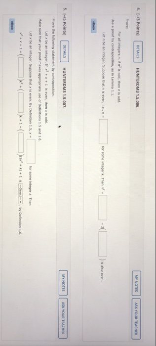 Solved 4. (-/3 Points) DETAILS HUNTERDM3 1.5.006. MY NOTES | Chegg.com Solved 4. (-/3 Points) DETAILS HUNTERDM3 1.5.006. MY NOTES | Chegg.com