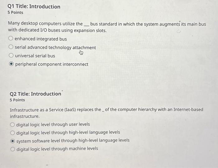 Solved Many desktop computers utilize the bus standard in | Chegg.com
