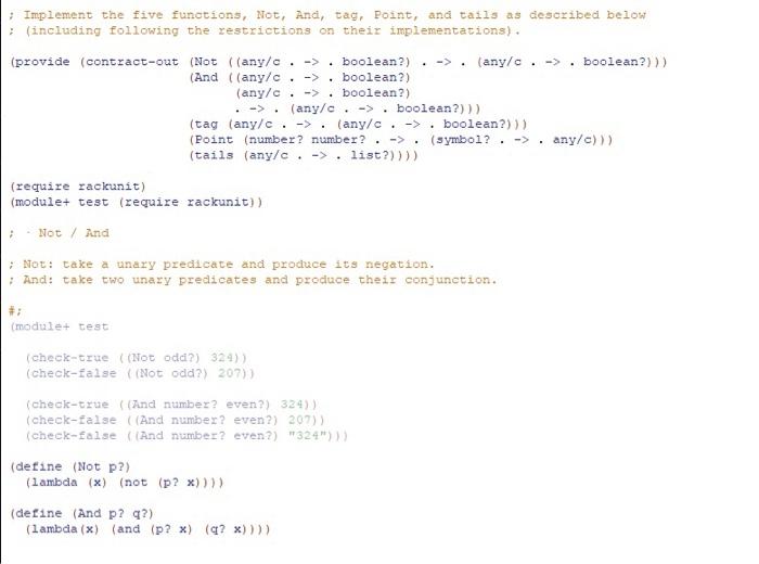 Complete point free tag function plz using Not and | Chegg.com