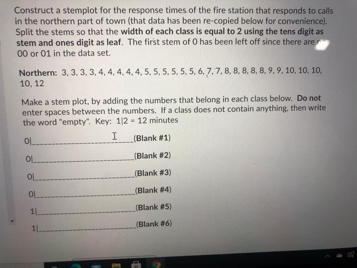 Solved Construct a stemplot for the response times of the | Chegg.com