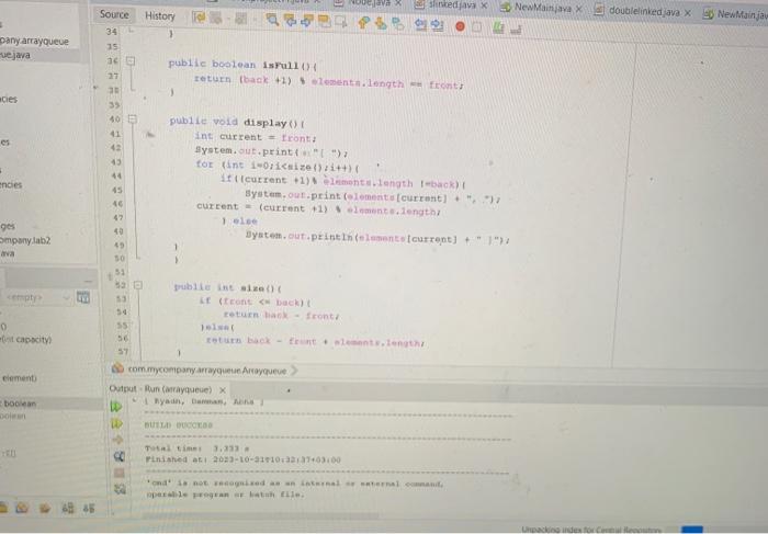 Solved In this week's lab we made the queue program using | Chegg.com