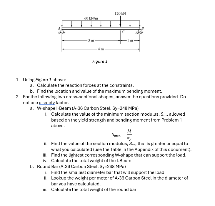 Solved Using Figure 1 ﻿above:a. ﻿Calculate the reaction | Chegg.com