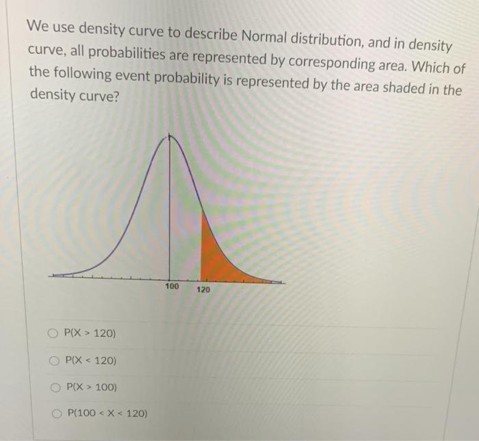 Solved We use density curve to describe Normal distribution, | Chegg.com