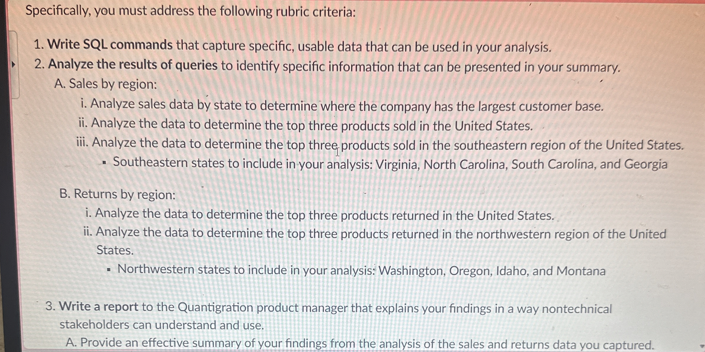 Solved Specifically, you must address the following rubric | Chegg.com