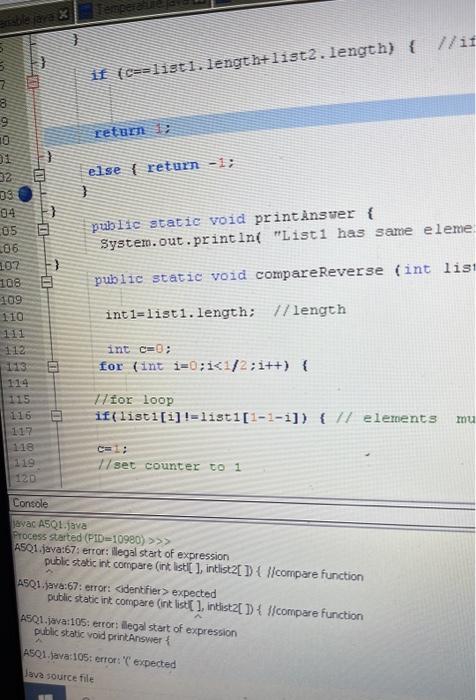 Solved else l return - 1: pualic statie void print inswer f | Chegg.com