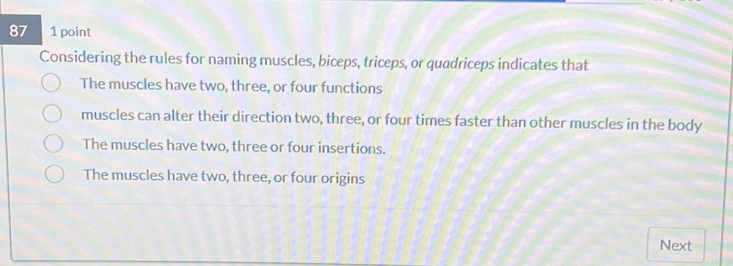 Solved 871 ﻿pointConsidering the rules for naming muscles, | Chegg.com