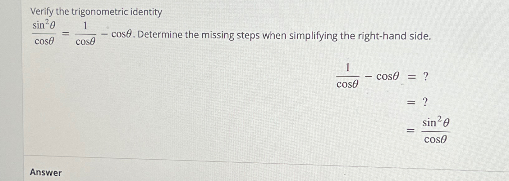 Solved Verify the trigonometric | Chegg.com