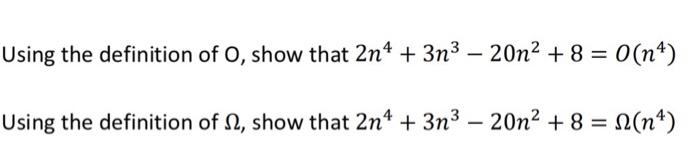 Solved Using the definition of 0 , show that | Chegg.com