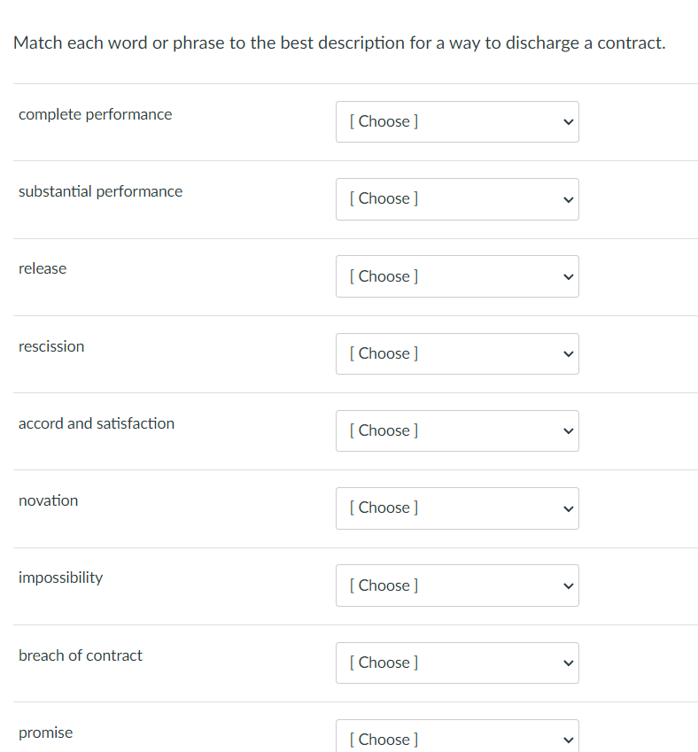 Solved Match each word or phrase to the best description for | Chegg.com
