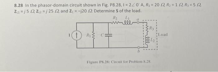 Solved 8.28 In the phasor-domain circuit shown in Fig. | Chegg.com