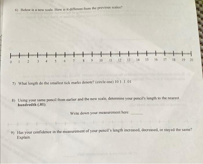 Solved 1) Using the scale below determine the length of a | Chegg.com