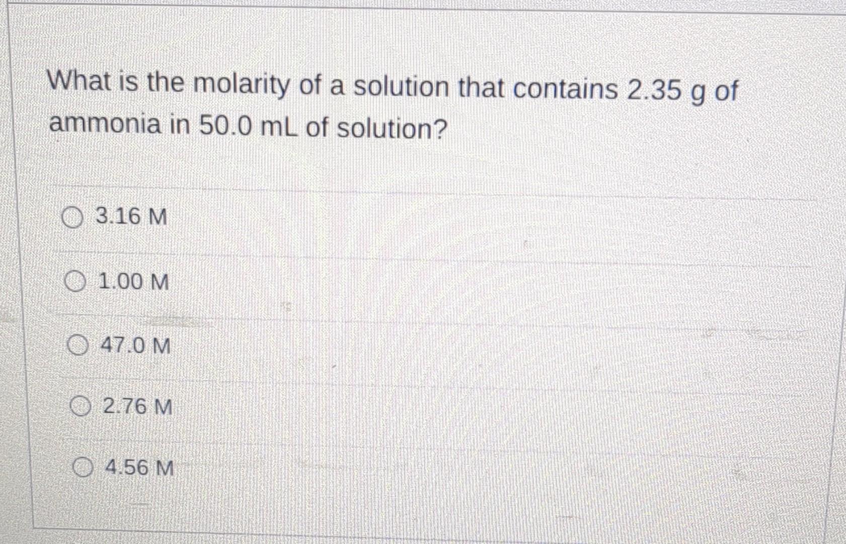 Solved What is the molarity of a solution that contains 2.35 | Chegg.com