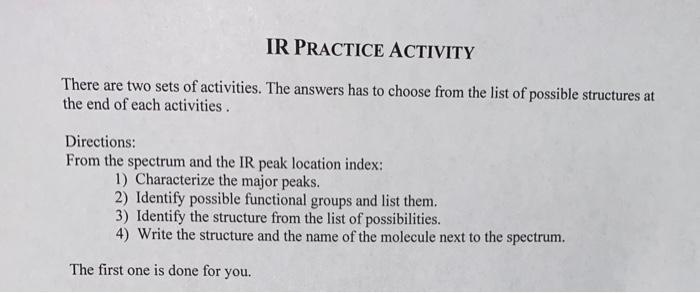 Solved IR PRACTICE ACTIVITY There are two sets of | Chegg.com