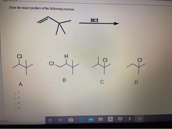 Solved Draw the major product of the following reaction: HCl | Chegg.com