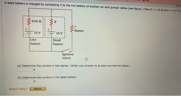 Solved determine the current in starter determine the | Chegg.com