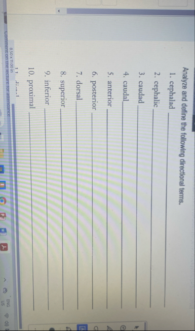 Solved Analyze and define the following directional | Chegg.com